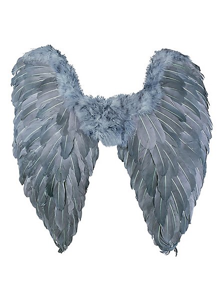 Fallen Angel Feather Wing Silver Gray - maskworld.com