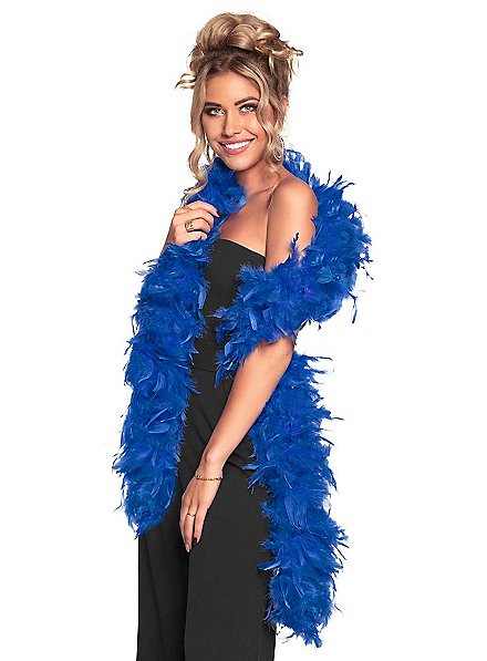 Feather boa 80 g - blue - maskworld.com