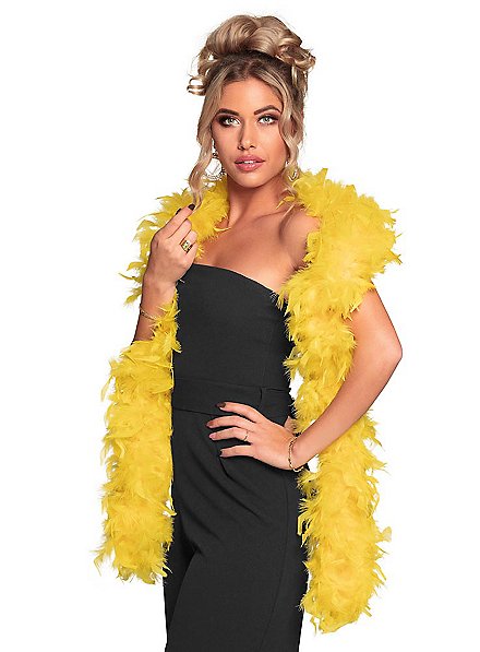 Feather boa 80 g - yellow - maskworld.com