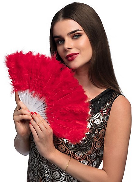 Feather fan, red - maskworld.com