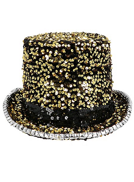 Festival Top Hat with gold sequins - maskworld.com