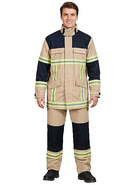 Firefighter Costume for Adults, sand-colored - maskworld.com