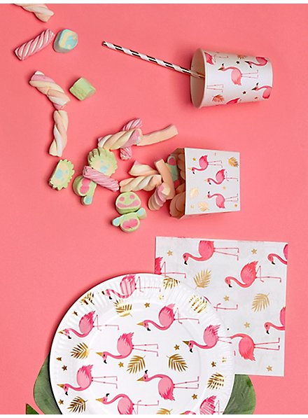 Flamingo paper cups 6 pieces - maskworld.com