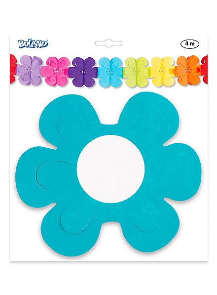 Flower Power paper garland 4 meters - maskworld.com