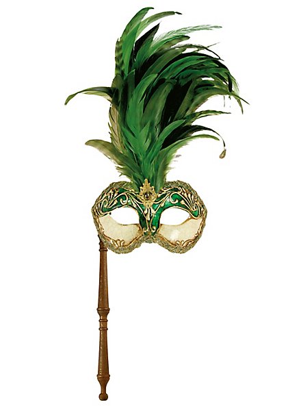 Galetto Colombina Stucco Craquelé Groen Met Stok - Venetiaanse Masker ...