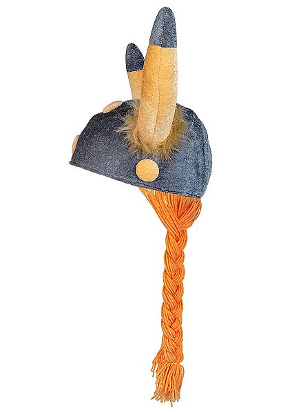 Gaul helmet with horns and plaits - maskworld.com