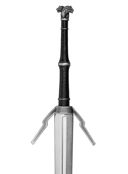 Geralt's silver sword - Wolf heads Larp weapon - maskworld.com