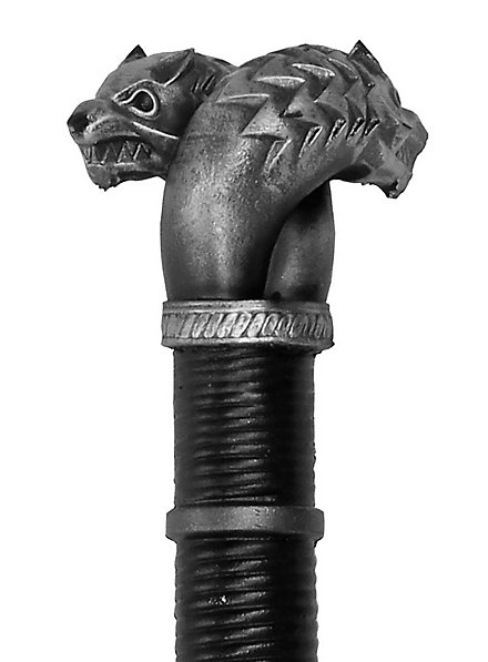 Geralt's silver sword - Wolf heads Larp weapon - maskworld.com