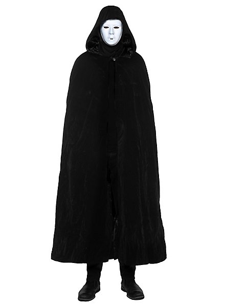 Ghost Face: Capa Negra con Máscara Blanca, Set de Halloween - maskworld.com