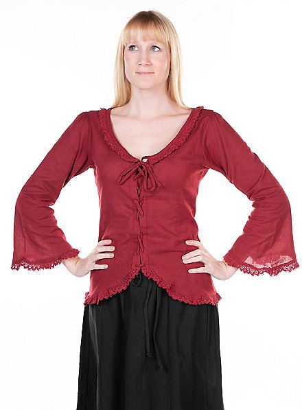 Gothic kanten blouse rood - maskworld.com