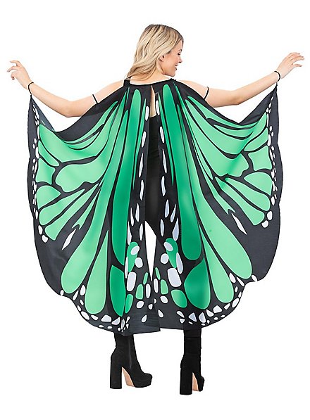 Grandi ali di farfalla in tessuto verde - maskworld.com