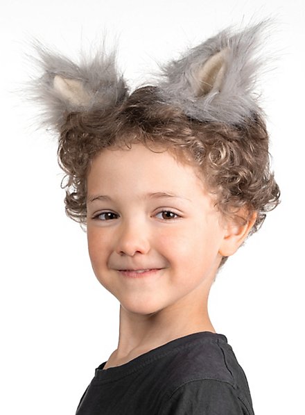 Grey fur ears - maskworld.com