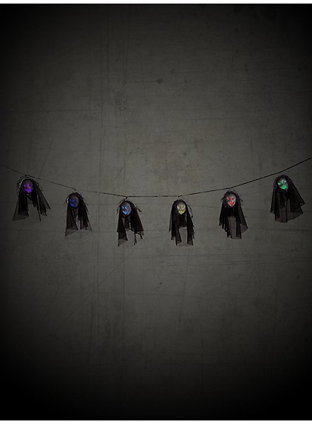 Halloween Ghost Garland with Lights - maskworld.com