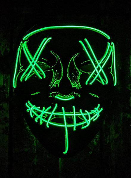 Halloween LED Mask neon-green - maskworld.com