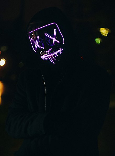 Halloween LED Mask pink - maskworld.com