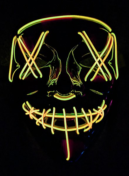 Halloween LED Mask yellow - maskworld.com