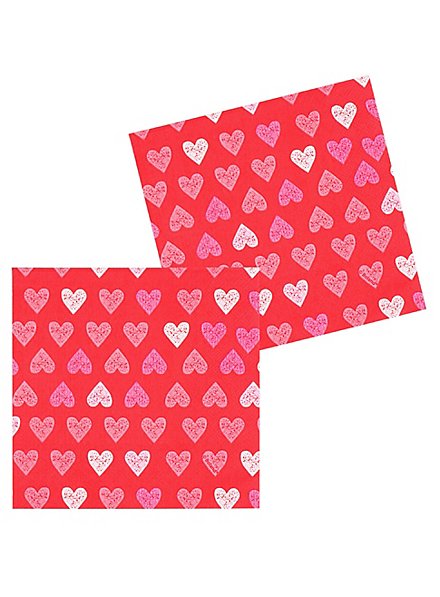 Heart napkins 12 pieces - maskworld.com