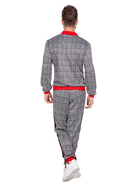 Hipster Trainingsanzug grau-kariert - maskworld.com