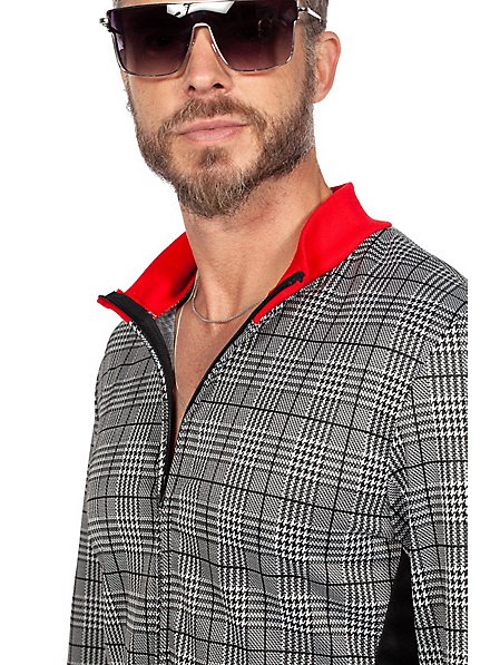 Hipster Trainingsanzug grau-kariert - maskworld.com