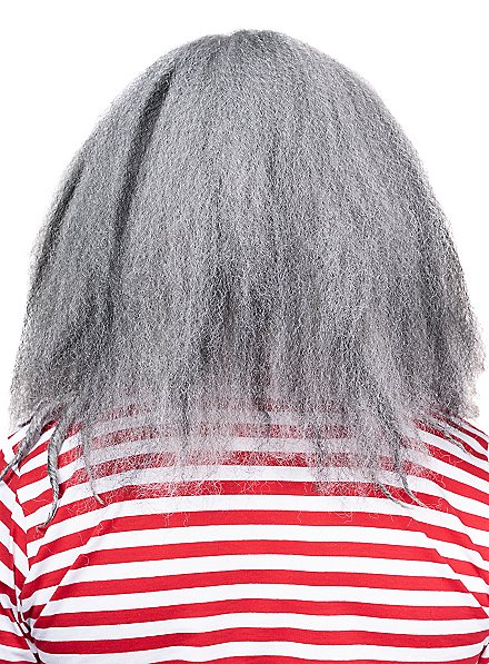 Horror clown wig gray - maskworld.com