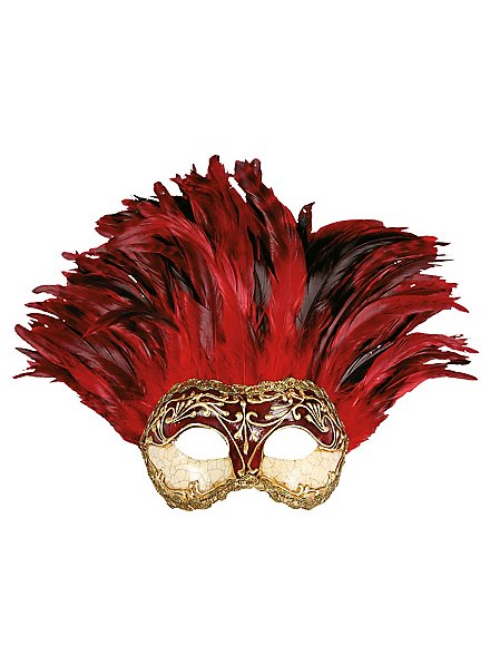 Incas Colombina Stucco Craquele Rosso - Venetiaans Masker - maskworld.com
