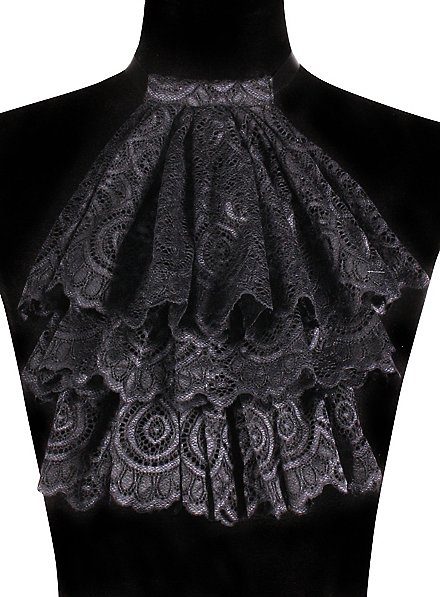 Jabot in pizzo nero - maskworld.com