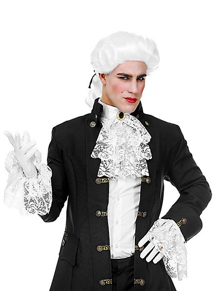 Jabot mit Manschetten weiß - maskworld.com
