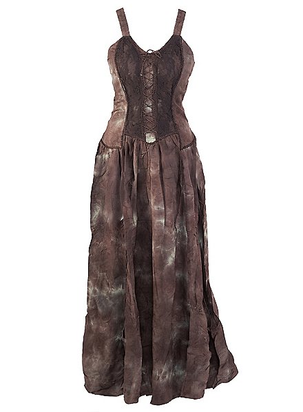 Lange middeleeuwse zomerjurk bruin - maskworld.com