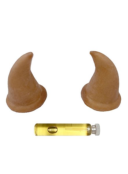 Large demon horns made of latex for sticking on - maskworld.com