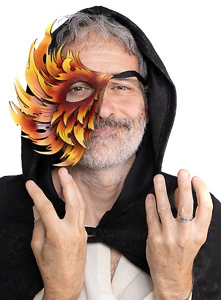 Leather Mask - Phoenix red-yellow - maskworld.com