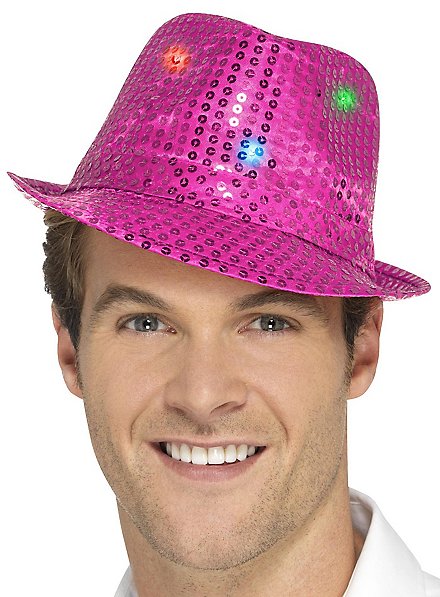 LED sequin hat pink - maskworld.com