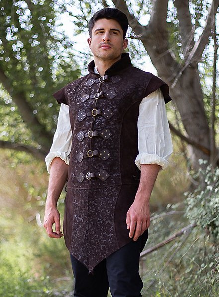 Long deluxe leather jerkin - Yalon - maskworld.com