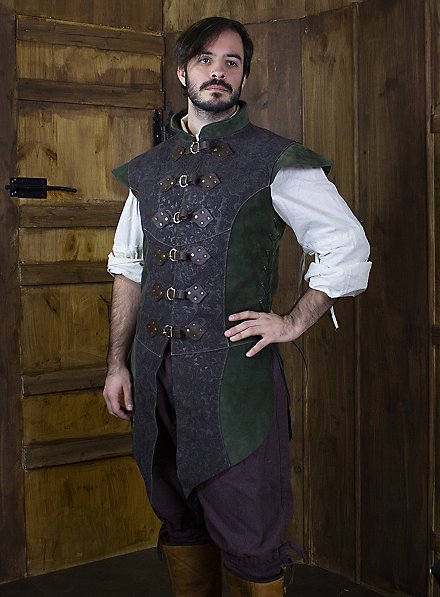 Long deluxe leather jerkin - Yalon - maskworld.com