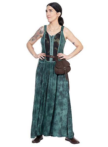 Long Medieval Summer Dress, green - maskworld.com