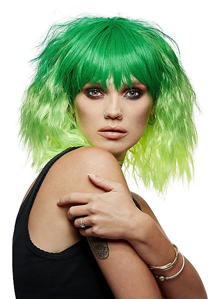 Manic Panic wig - green, half length, fringed - maskworld.com