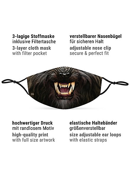 Masque en tissu loup-garou - maskworld.com