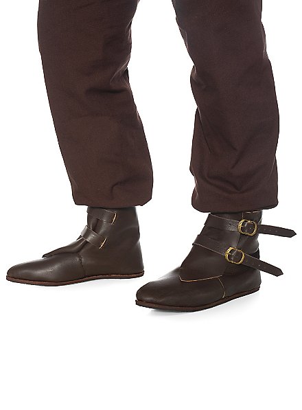 Medieval half boot with 2 buckles - Beutelbert - maskworld.com