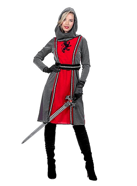 Medieval Knight Dress Gray-Red - maskworld.com