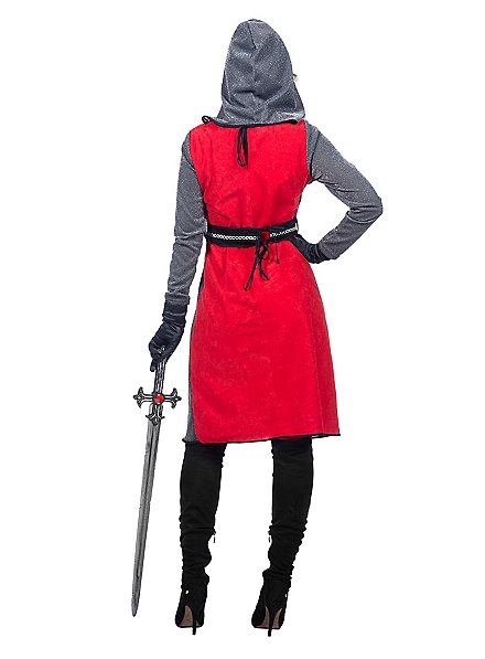 Medieval Knight Dress Gray-Red - maskworld.com