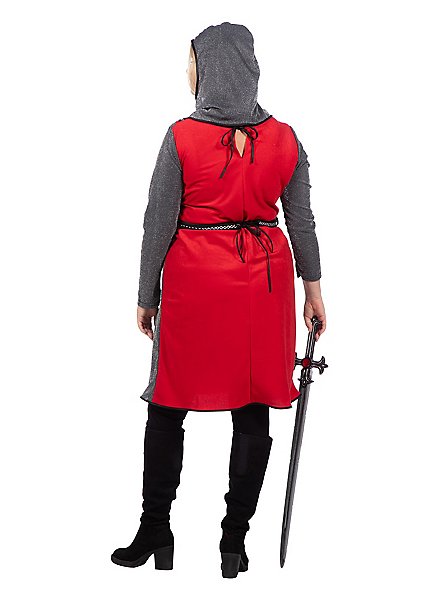 Medieval Knight Dress Gray-Red - maskworld.com