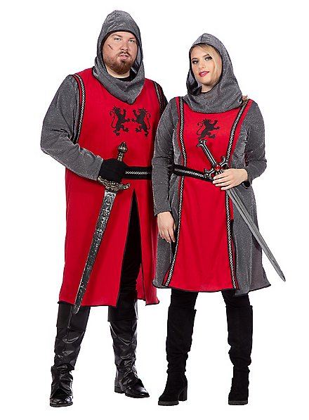 Medieval Knight Robe Gray-Red - maskworld.com