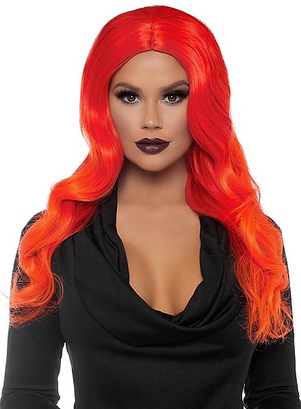 Ombre long hair wig red-orange - maskworld.com