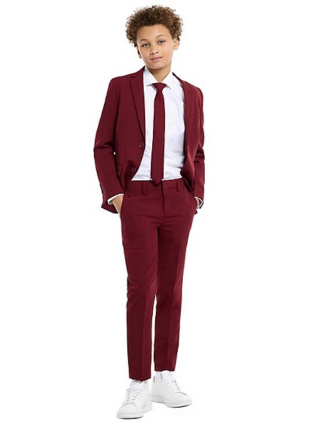 OppoSuits Teen Blazing Burgundy Suit for Teenagers - maskworld.com