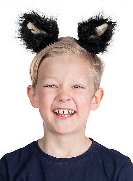 Orejas De Pelo Negro Para Niños - maskworld.com