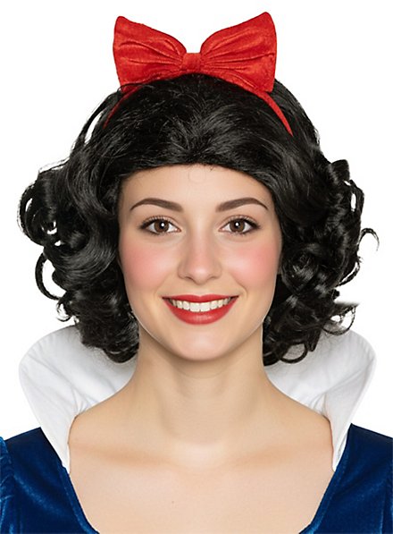 Parrucca Biancaneve con fiocco - maskworld.com