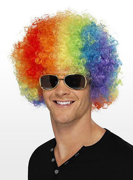 Parrucca da clown arcobaleno colorata - maskworld.com