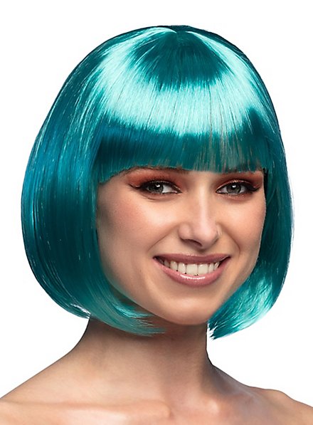 Parrucca taglio paggetto blu-verde - maskworld.com