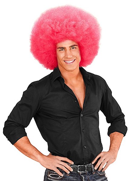 Perruque afro XXL rose - maskworld.com