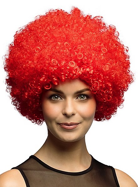 Perruque afro XXL rouge - maskworld.com
