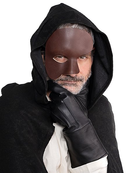 Phantom brown Venetian Leather Mask - maskworld.com